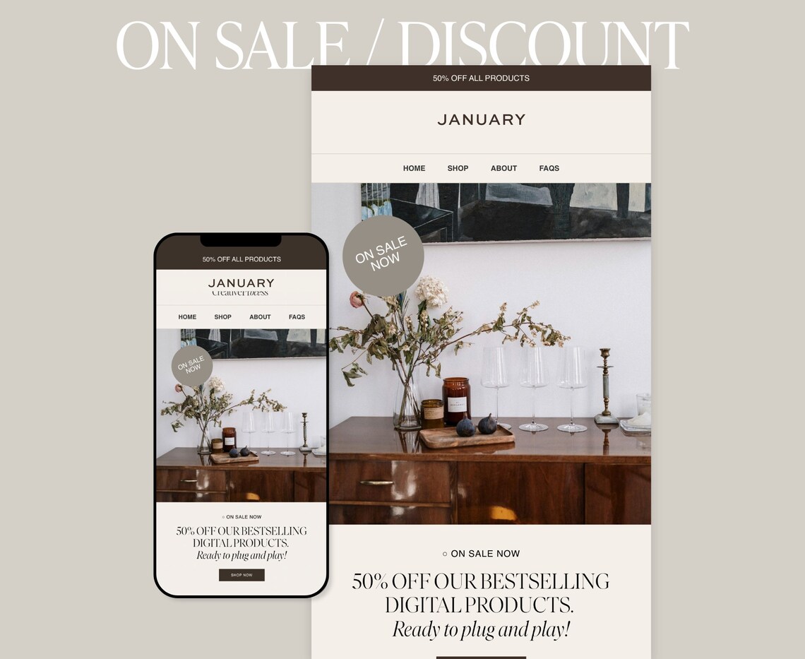 JANUARY | Flodesk Email Marketing Templates | 4 Pack Bundle - Etsy UK