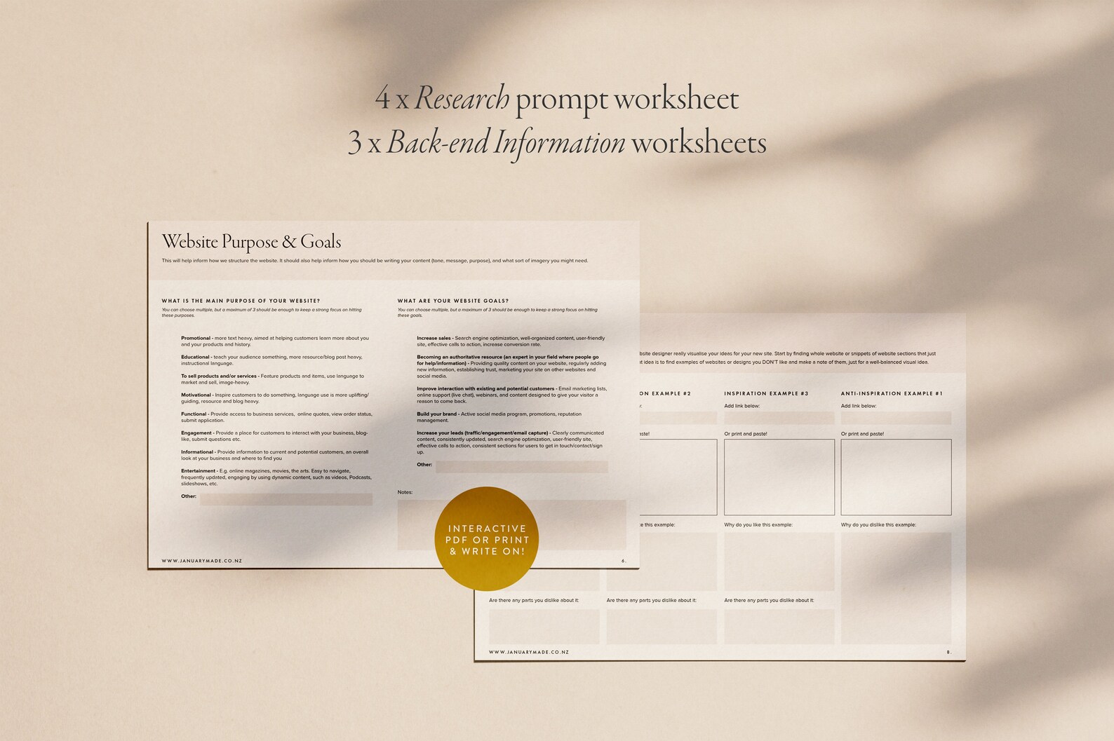 Website Content Prompt Workbook PDF | Web Content Worksheet ...