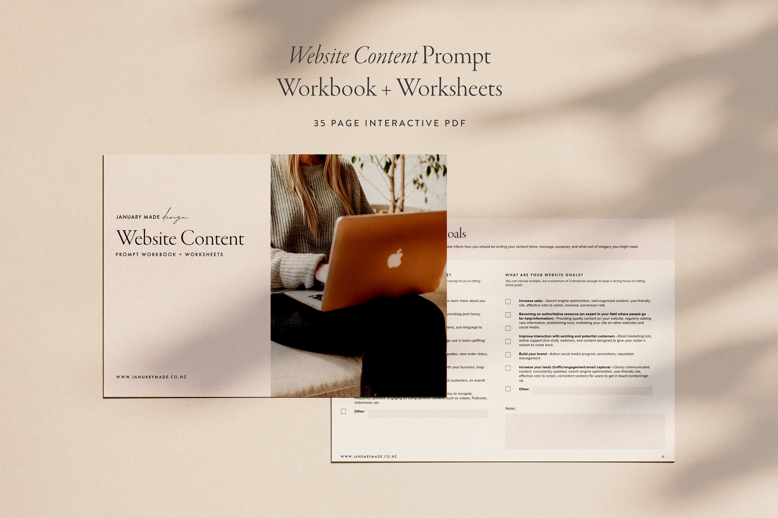 Website Content Prompt Workbook PDF | Web Content Worksheet ...