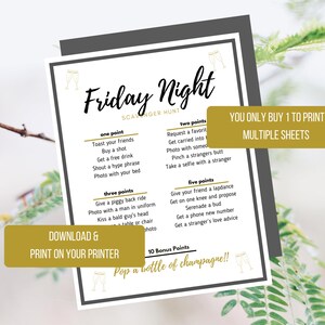 Friday Night Scavenger Hunt | Digital Printable - Etsy