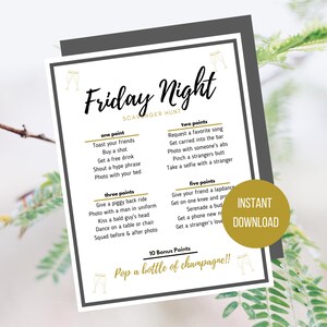 Friday Night Scavenger Hunt | Digital Printable - Etsy