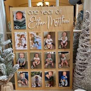 One Year of | First Birthday Decor | First Year Photo Display | Baby ...