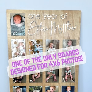 First Birthday Photo Display Board | 4x6 Monthly Milestone Decor - Etsy