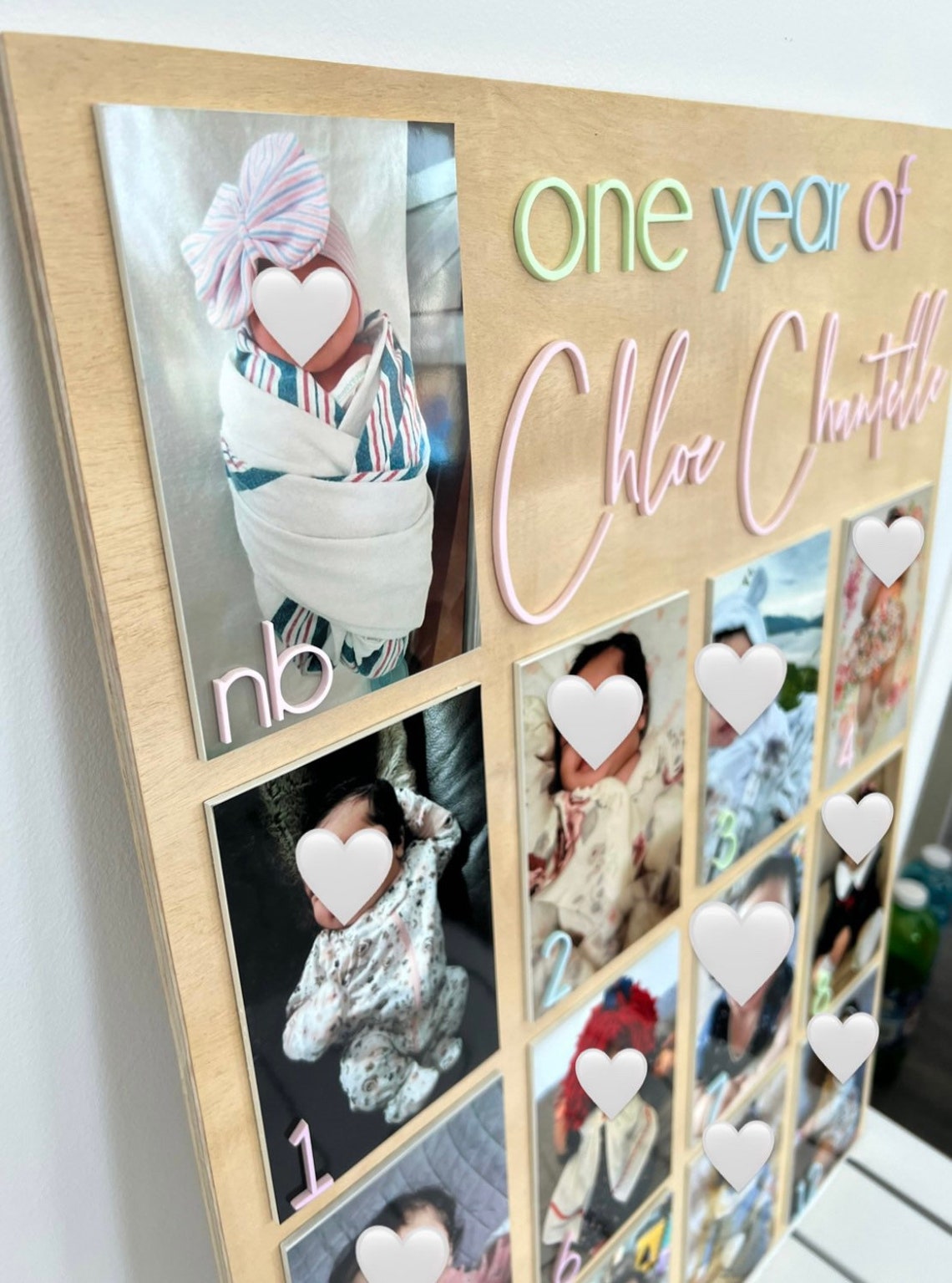First Birthday Photo Display Board | Rainbow Decor - Etsy