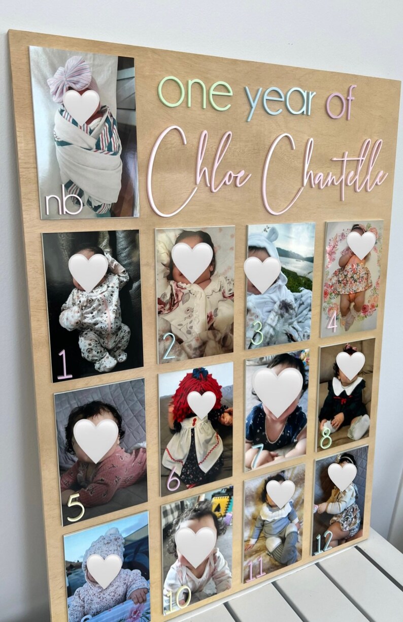 First Birthday Photo Display Board | Rainbow Decor - Etsy