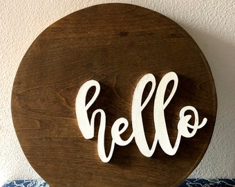 Unfinished Wooden Hello Cutout up to 48 Wide Home - Etsy