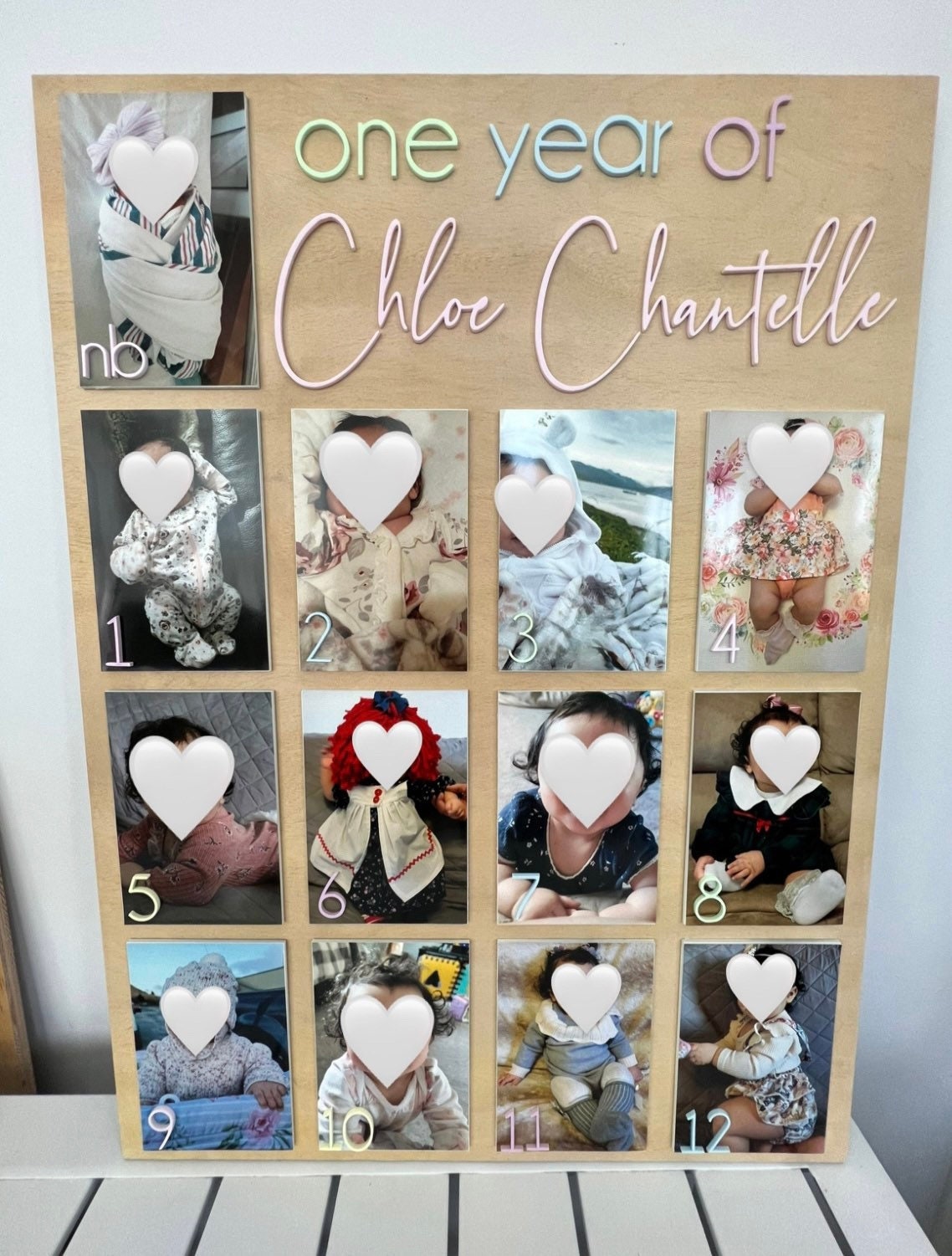 First Birthday Photo Display Board | Rainbow Decor - Etsy
