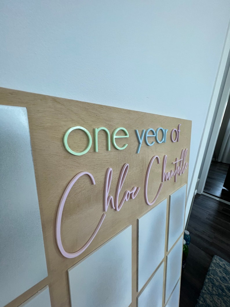 First Birthday Photo Display Board | Rainbow Decor - Etsy