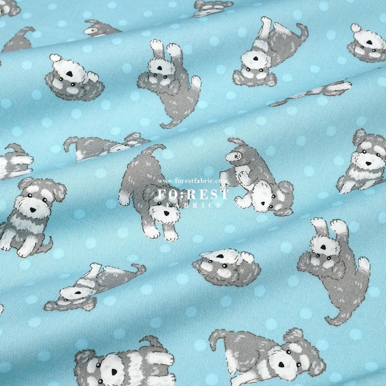 Oxford - Cute Schnauzer Fabric - 50cm - Etsy