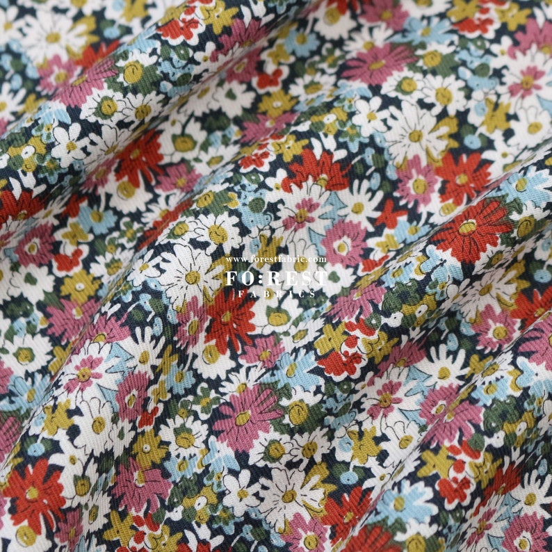 Liberty of London lantana Fabric Libby Flower Cotton Wool | Etsy