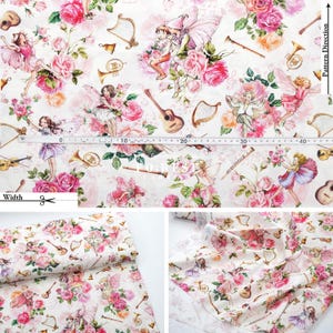 Michael Miller - Cotton - Cicely Mary Barker Petal Flower Fairies Rose ...
