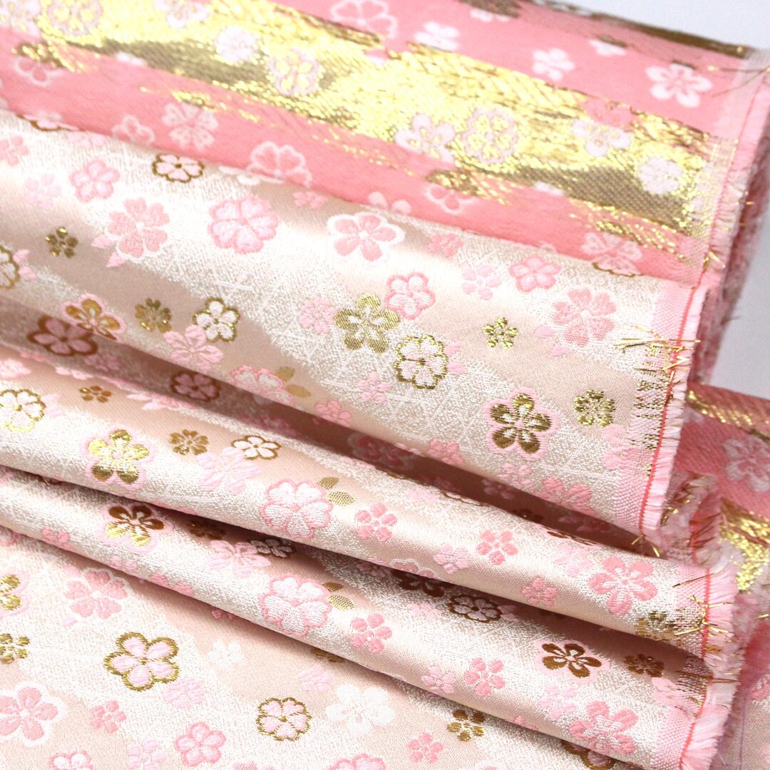 Gold Brocade - Sakura Japanese Style KINRAN Fabric Pink - 25cm - Etsy