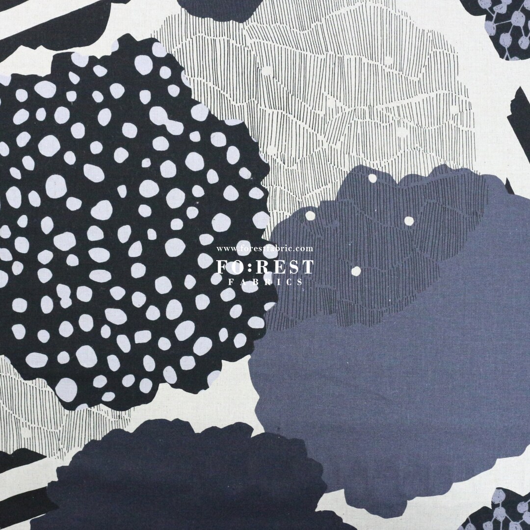 Echino Cotton Linen Glee Flower Tree Japanese Fabric Black - Etsy Australia