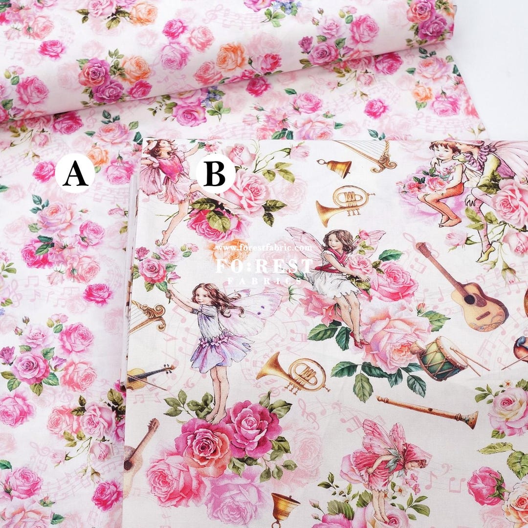 Michael Miller - Cotton - Cicely Mary Barker Petal Flower Fairies Rose ...