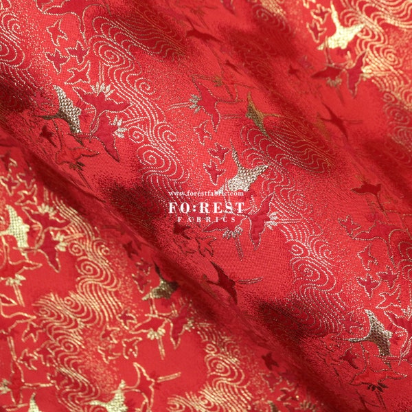 Red Gold Fabric - Etsy