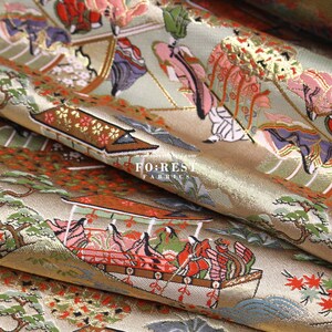 Gold Brocade - Genji Monogatari Emaki Story Japanese Style KINRAN ...