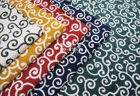 Cotton Japanese Traditional Fabric Karakusa fabric 50cm | Etsy