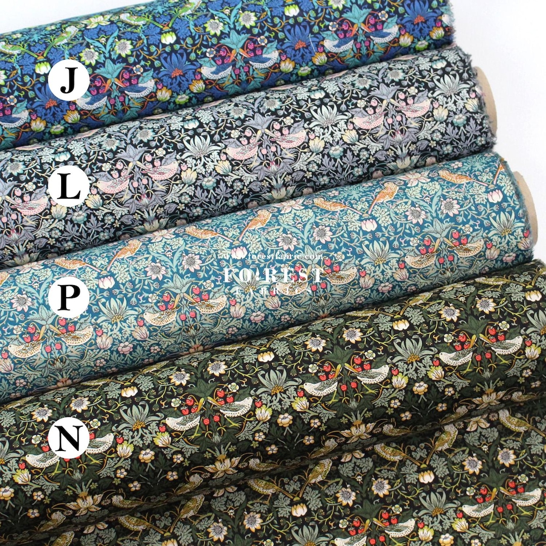 Liberty of London (tana Lawn™ Cotton Fabric) - Strawberry Thief Dark ...