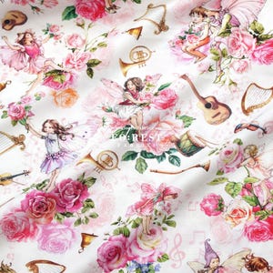 Michael Miller - Cotton - Cicely Mary Barker Petal Flower Fairies Rose ...