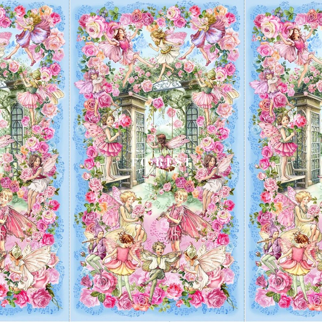 Michael Miller - Cotton - Cicely Mary Barker Spring Song Fairy PANEL ...