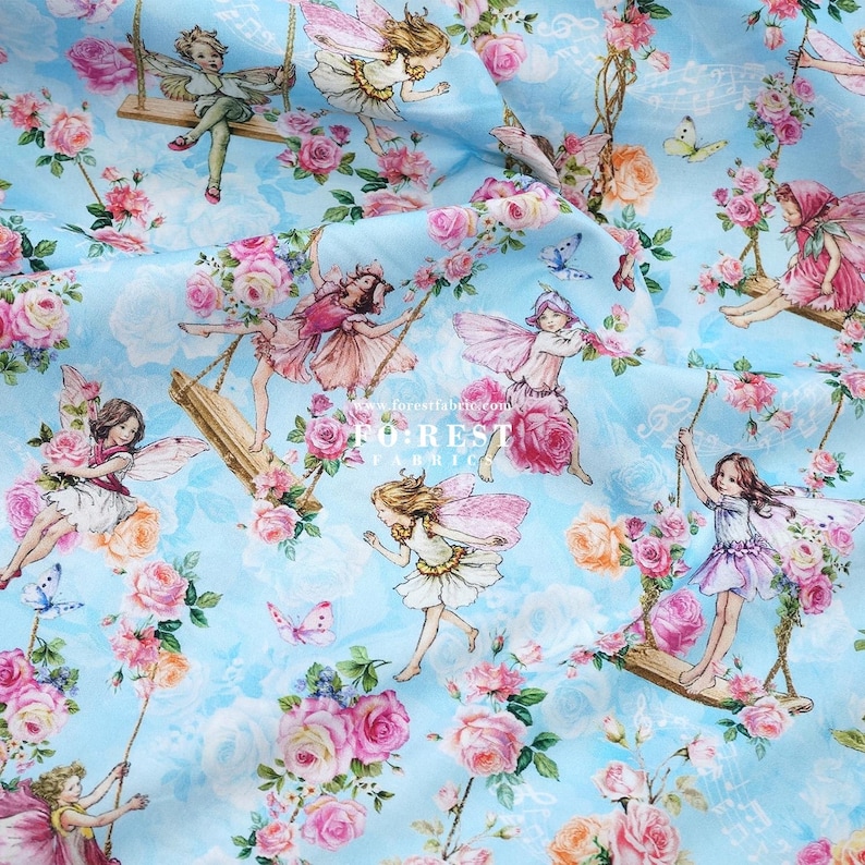 Michael Miller - Cotton - Cicely Mary Barker Garden Songs Allover ...