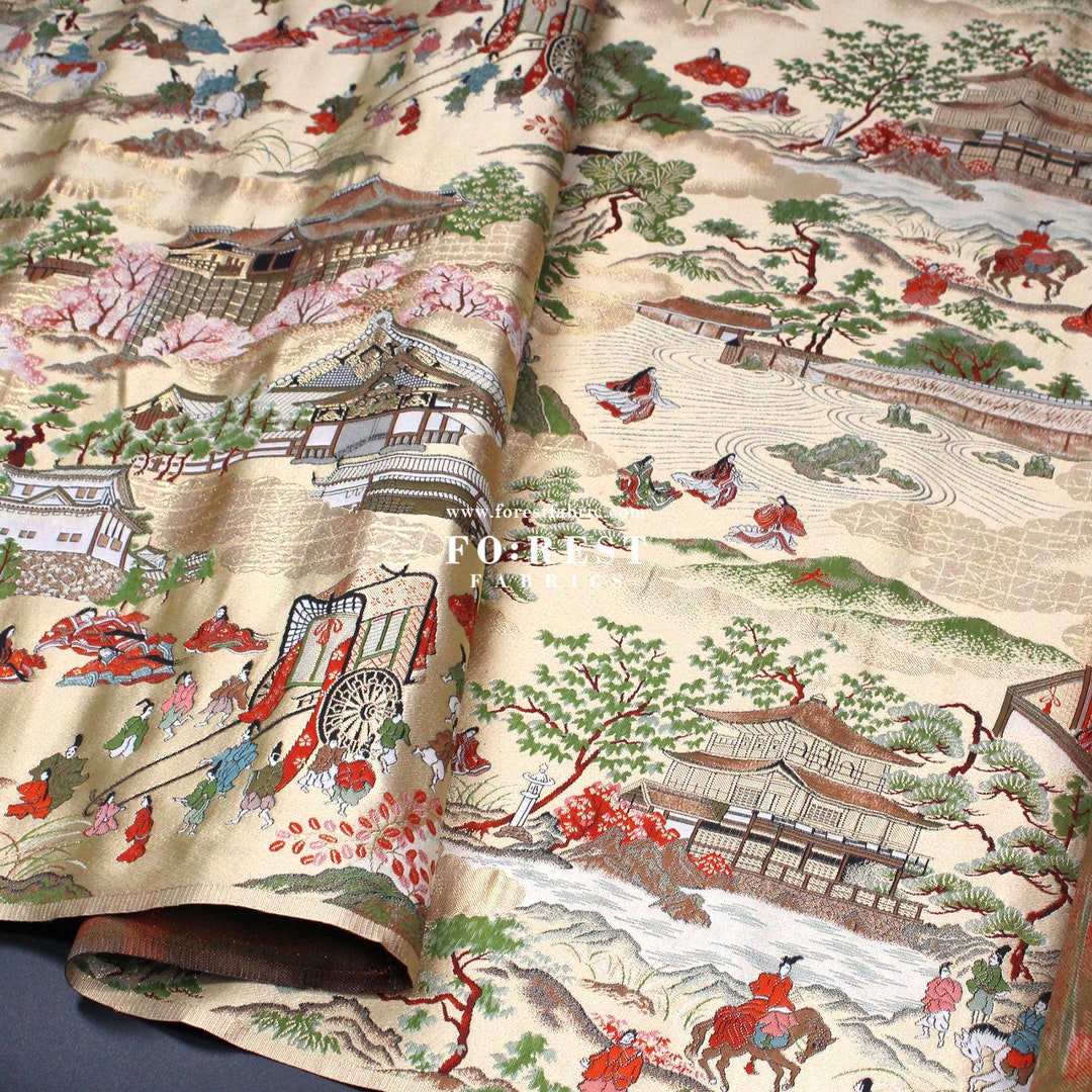 Gold Brocade - Kyoto Story Japanese Style KINRAN Fabric - 78cm - Etsy