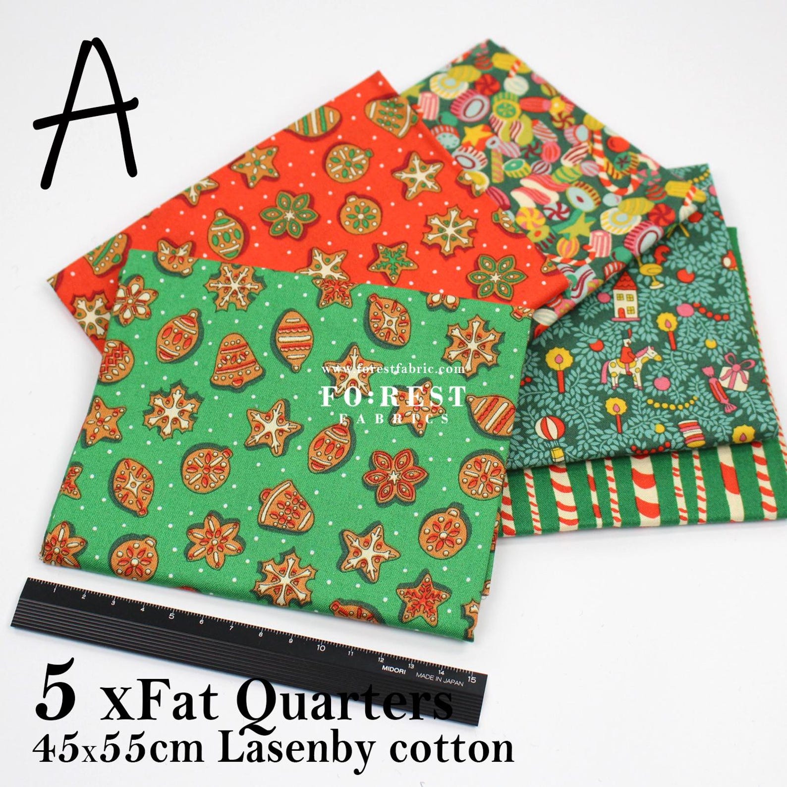 Liberty Quilting - Lasenby Cotton - Festive Fair Christmas Fat Quarter ...