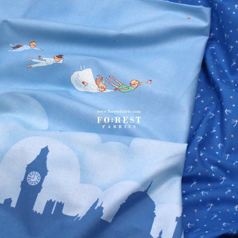Cotton - Peter Pan Double Border White Fabric by Sarah Jane for Michael ...