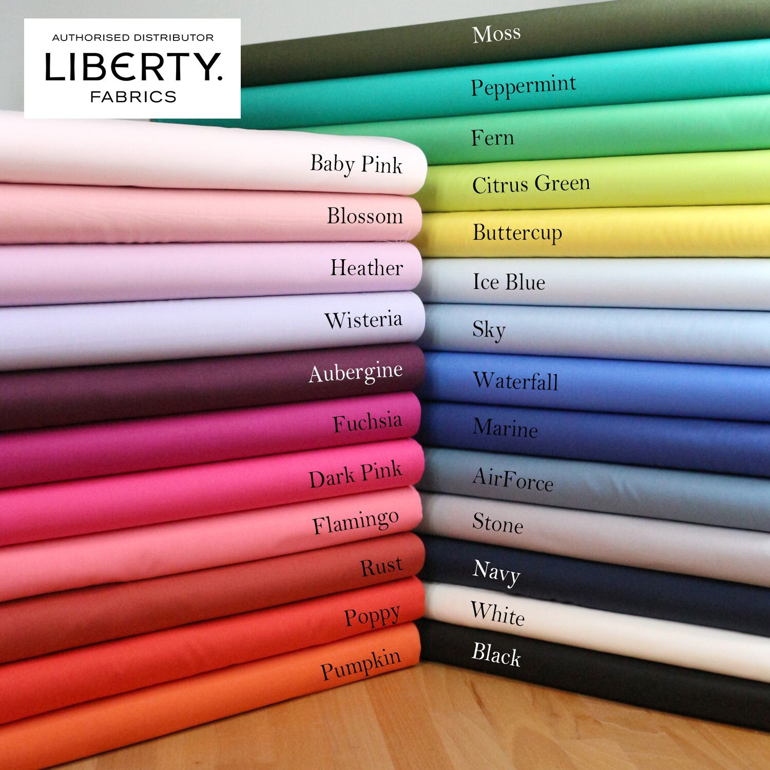 Liberty of London (cotton Tana Lawn Fabric) - Plain Solid Colour Fabric ...