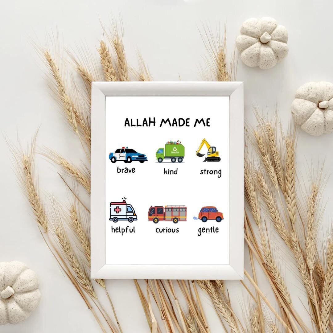 8x10 Digital Download Art Print for Toddlers Room, Islamic Art, Cars ...
