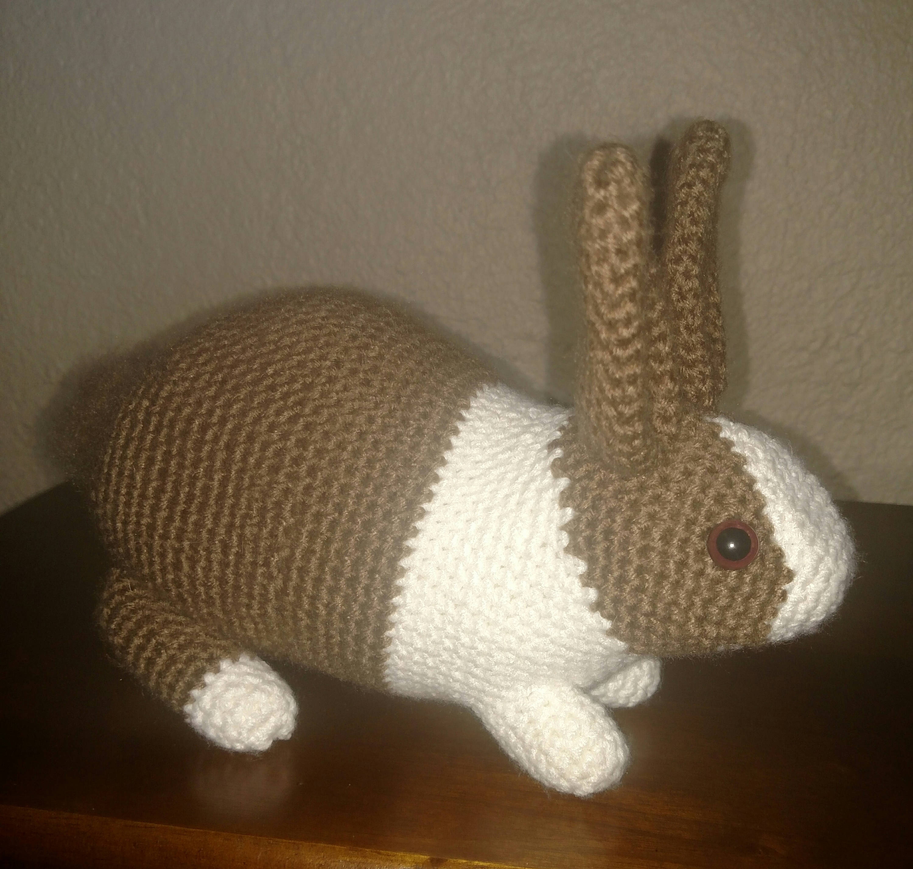 Dutch Rabbit Bunny Crochet Brown and White Handmade Nursery Amigurumi ...