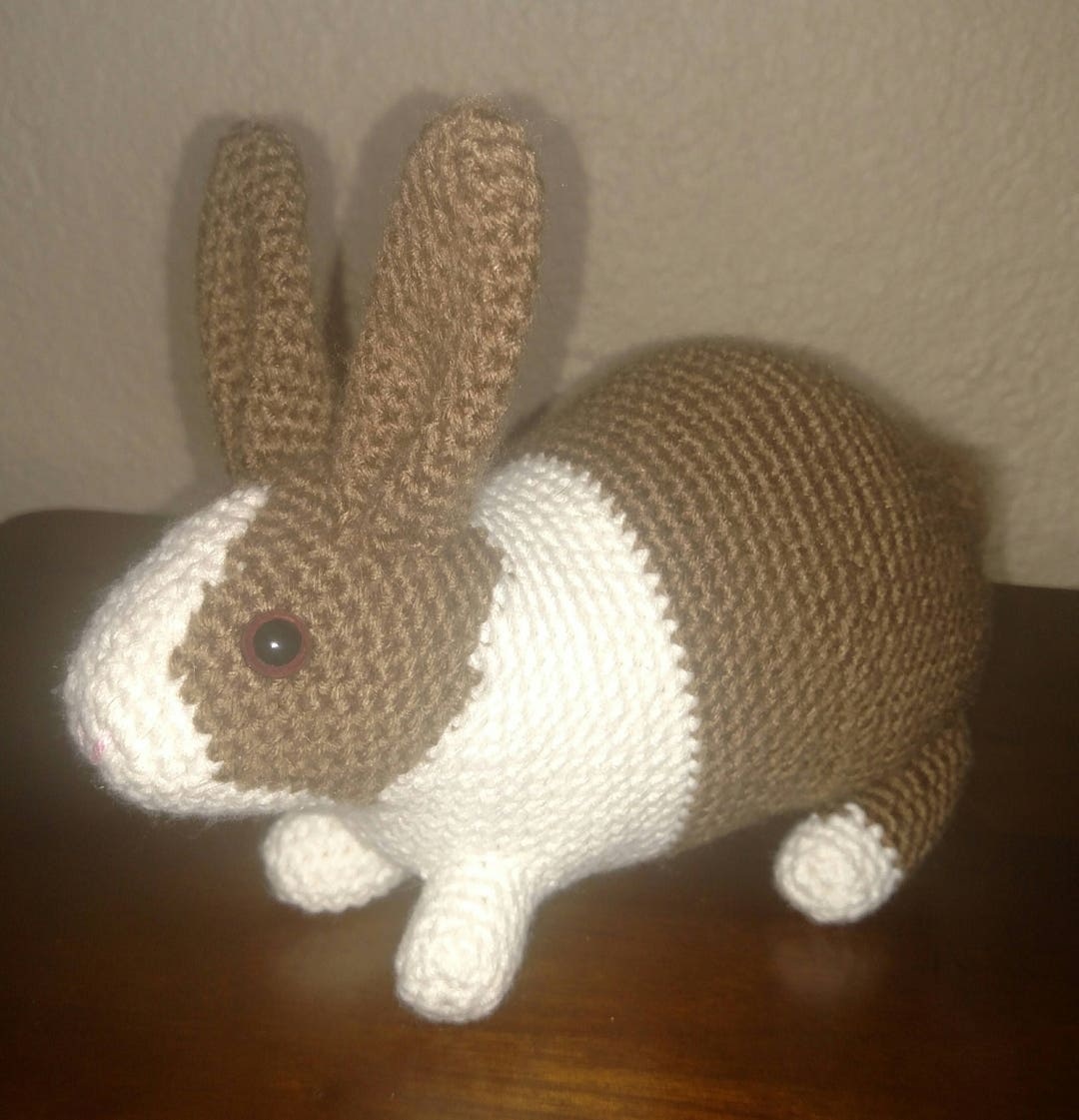Dutch Rabbit Bunny Crochet Brown and White Handmade Nursery Amigurumi ...