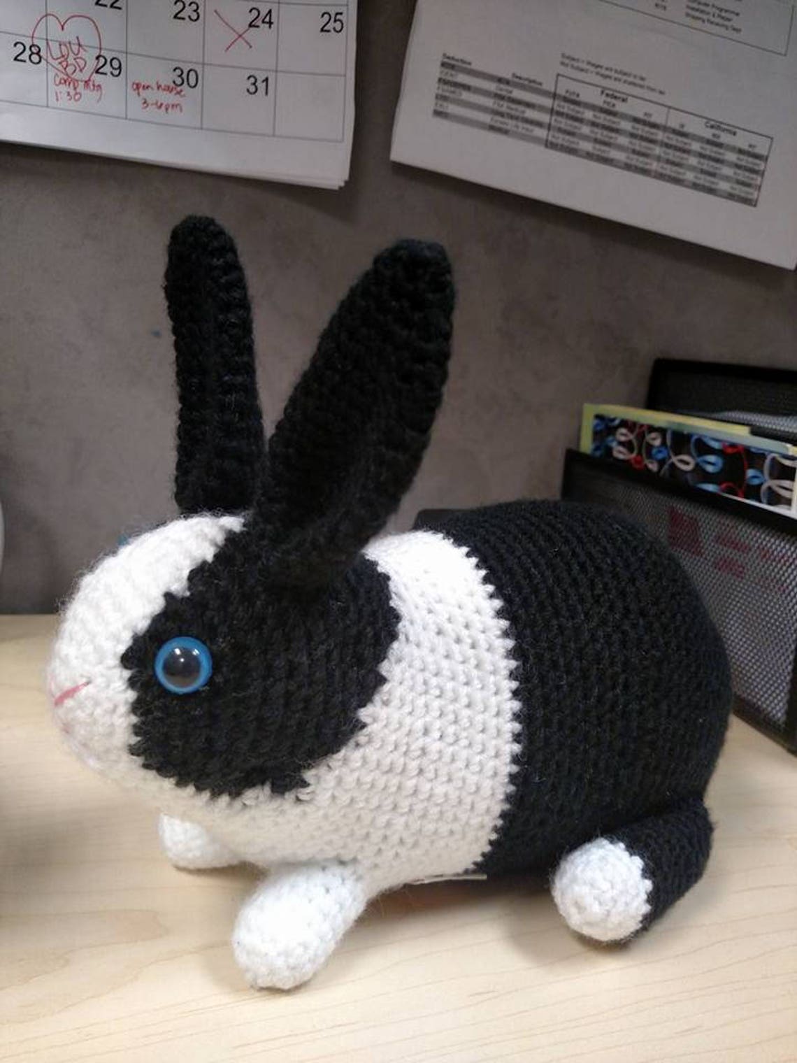 Dutch Rabbit Bunny Crochet Brown and White Handmade Nursery Amigurumi ...