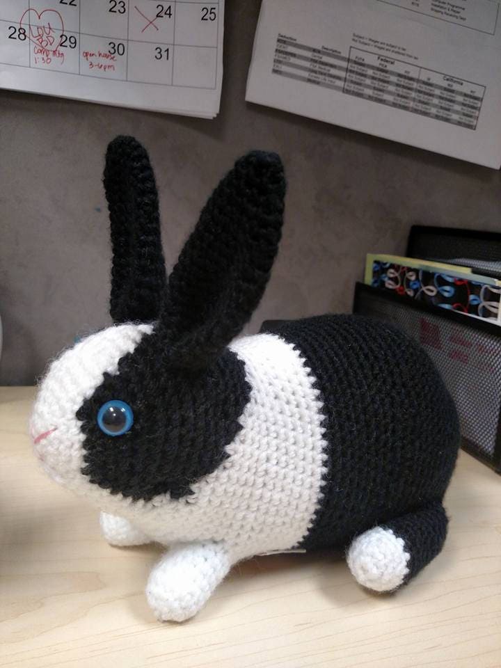 Dutch Rabbit Bunny Crochet Brown and White Handmade Nursery Amigurumi ...