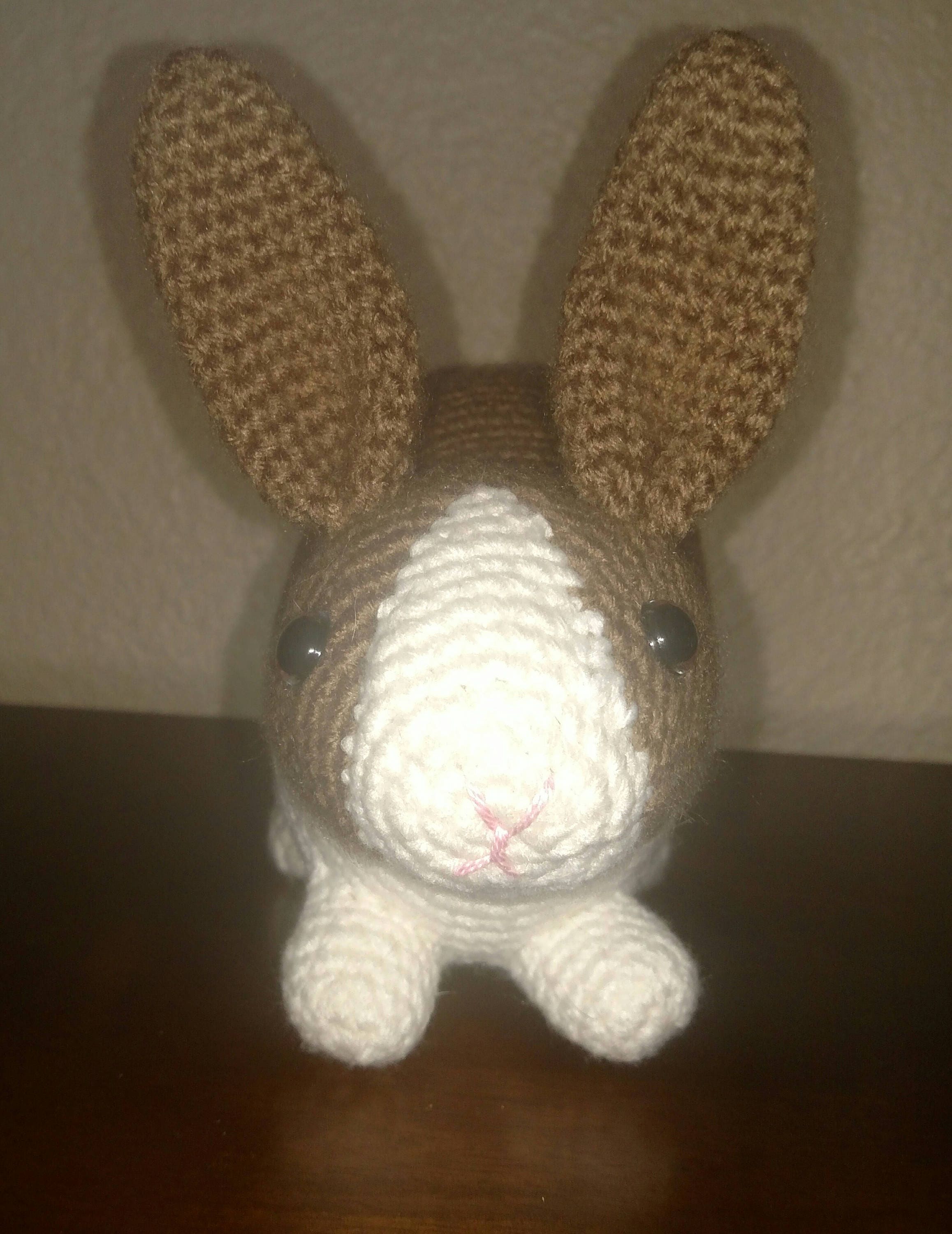 Dutch Rabbit Bunny Crochet Brown and White Handmade Nursery Amigurumi ...