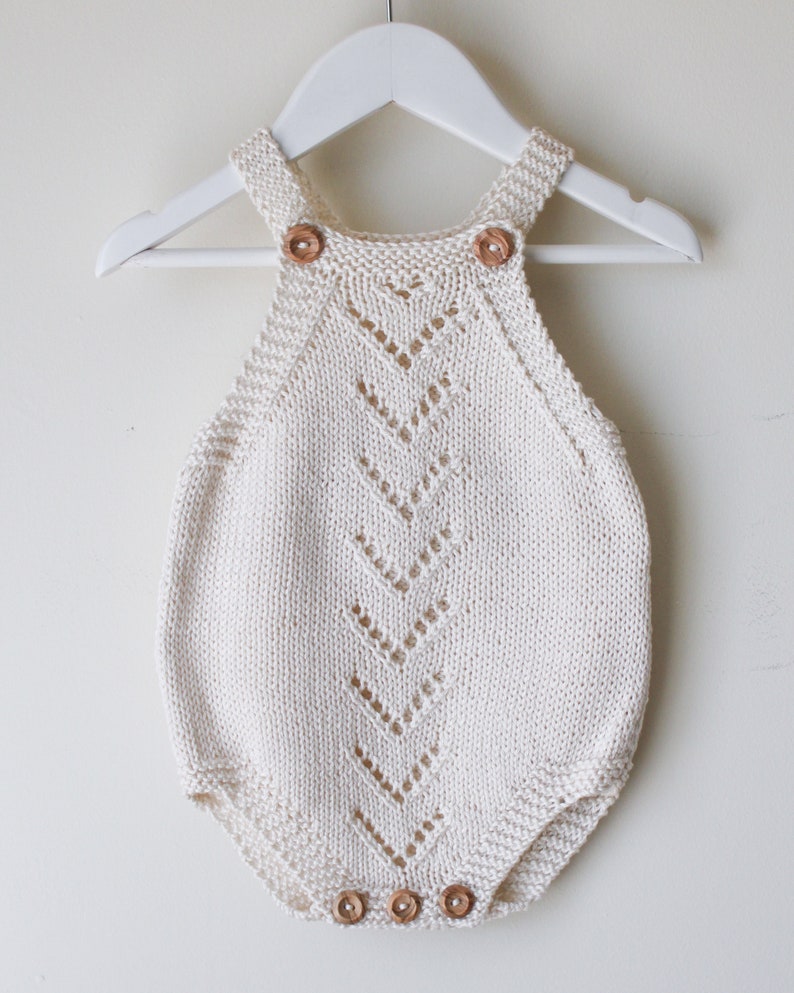 Baby Romper Knitting Pattern PDF Lacey Romper Beginners - Etsy
