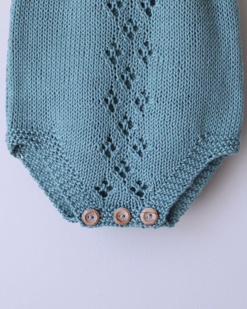 Baby Romper Knitting Pattern PDF Lacey Romper Beginners - Etsy