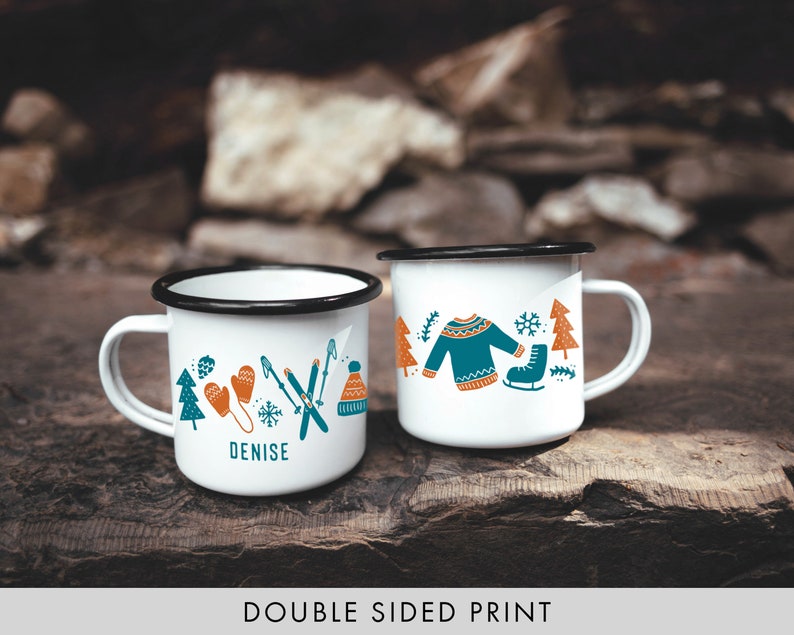 Personalized Winter Ski Mug, Custom Skiing Gift, Skier Camping Mug, Ski ...
