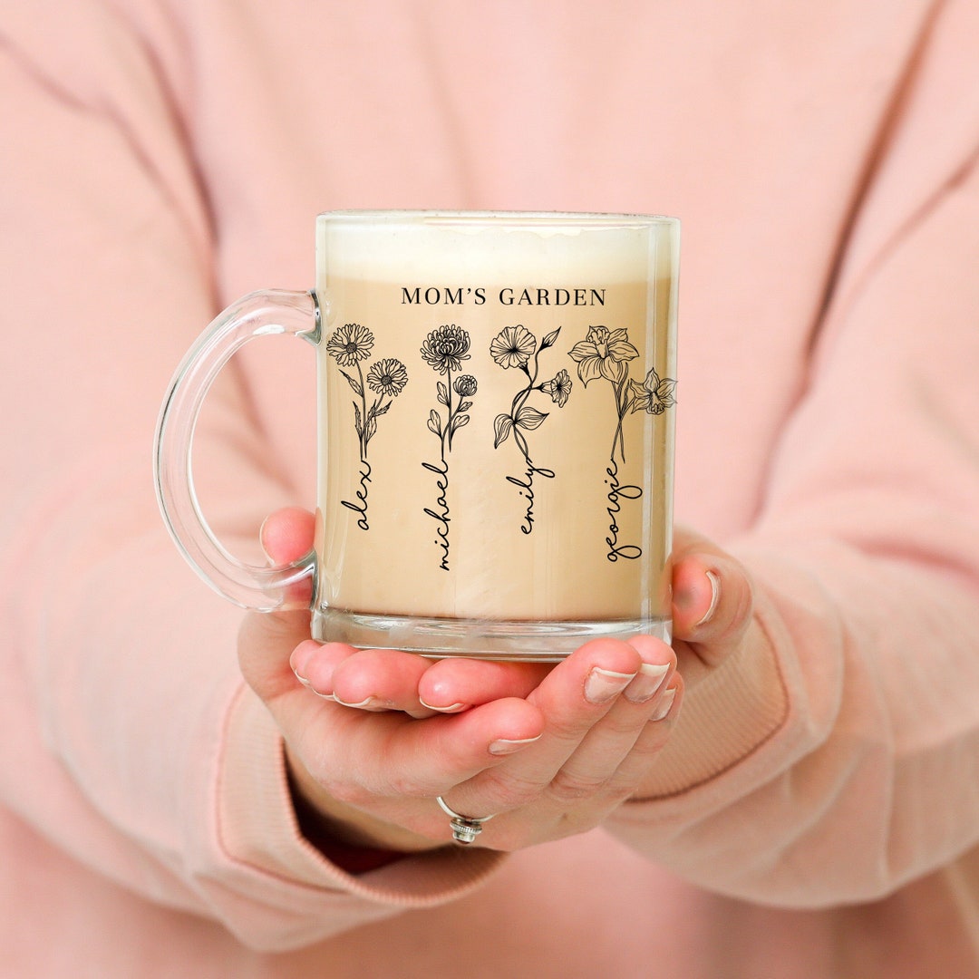 Customizable Birth Month Flower Mug Personalized Birth Flower Mug