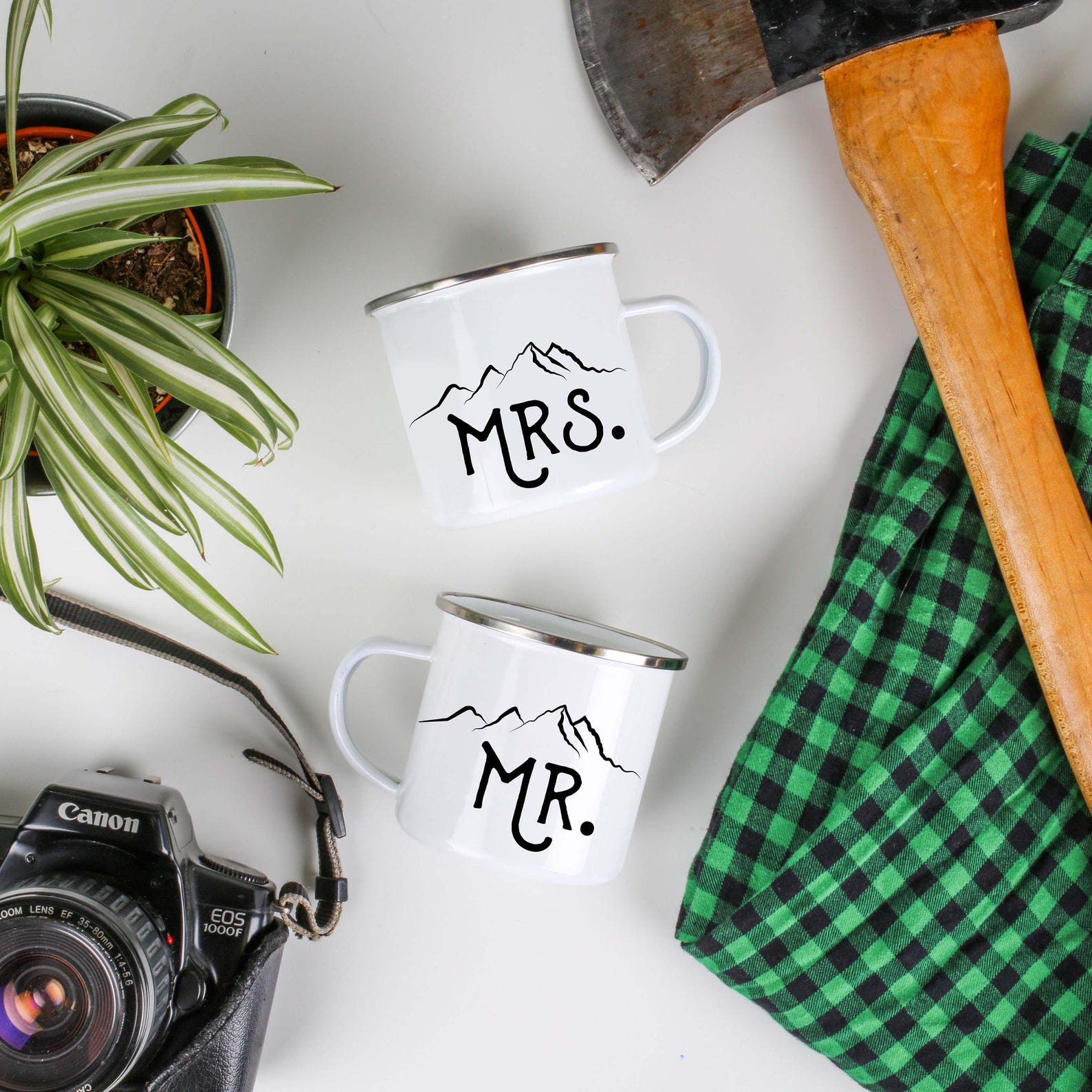 Mr Mrs Camp Mug Mr and Mrs Mugs Camping Mug Enamel Mug | Etsy