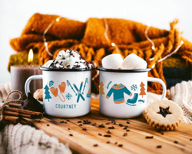 Personalized Winter Ski Mug, Custom Skiing Gift, Skier Camping Mug, Ski ...