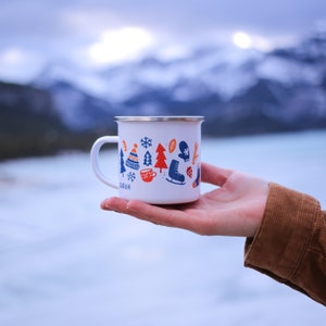 Personalized Winter Mug, Scandi Christmas Ski Gift, Custom Cozy ...