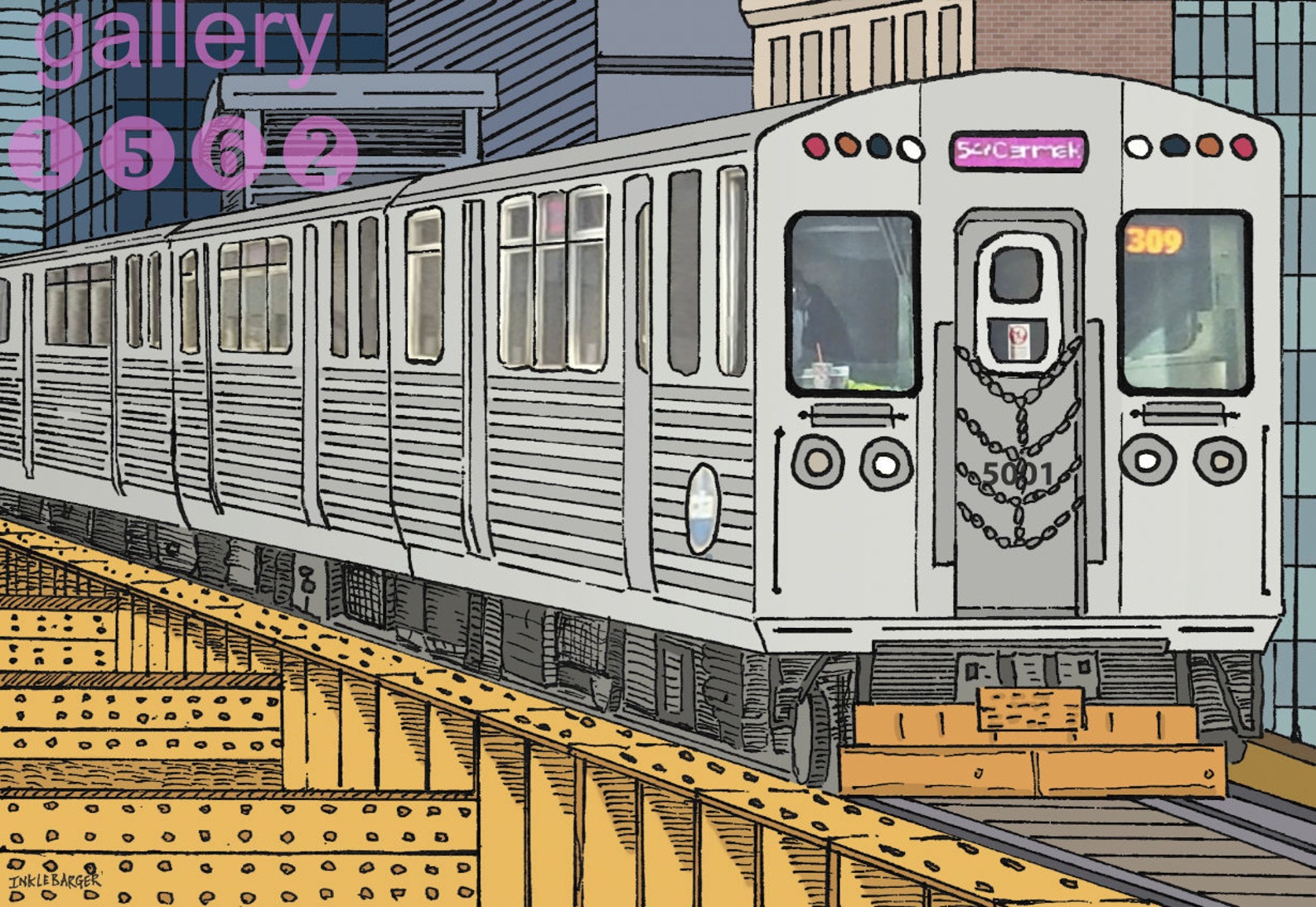 CTA Pink Line - Chicago Loop - Etsy