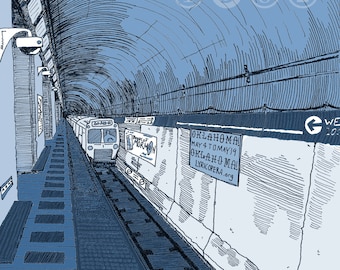 CTA Blue Line - Logan Square, Chicago - Etsy