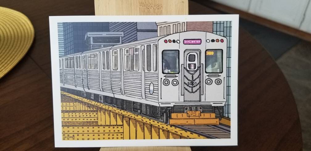 Chicago CTA El Train Set of Four Postcards - Etsy