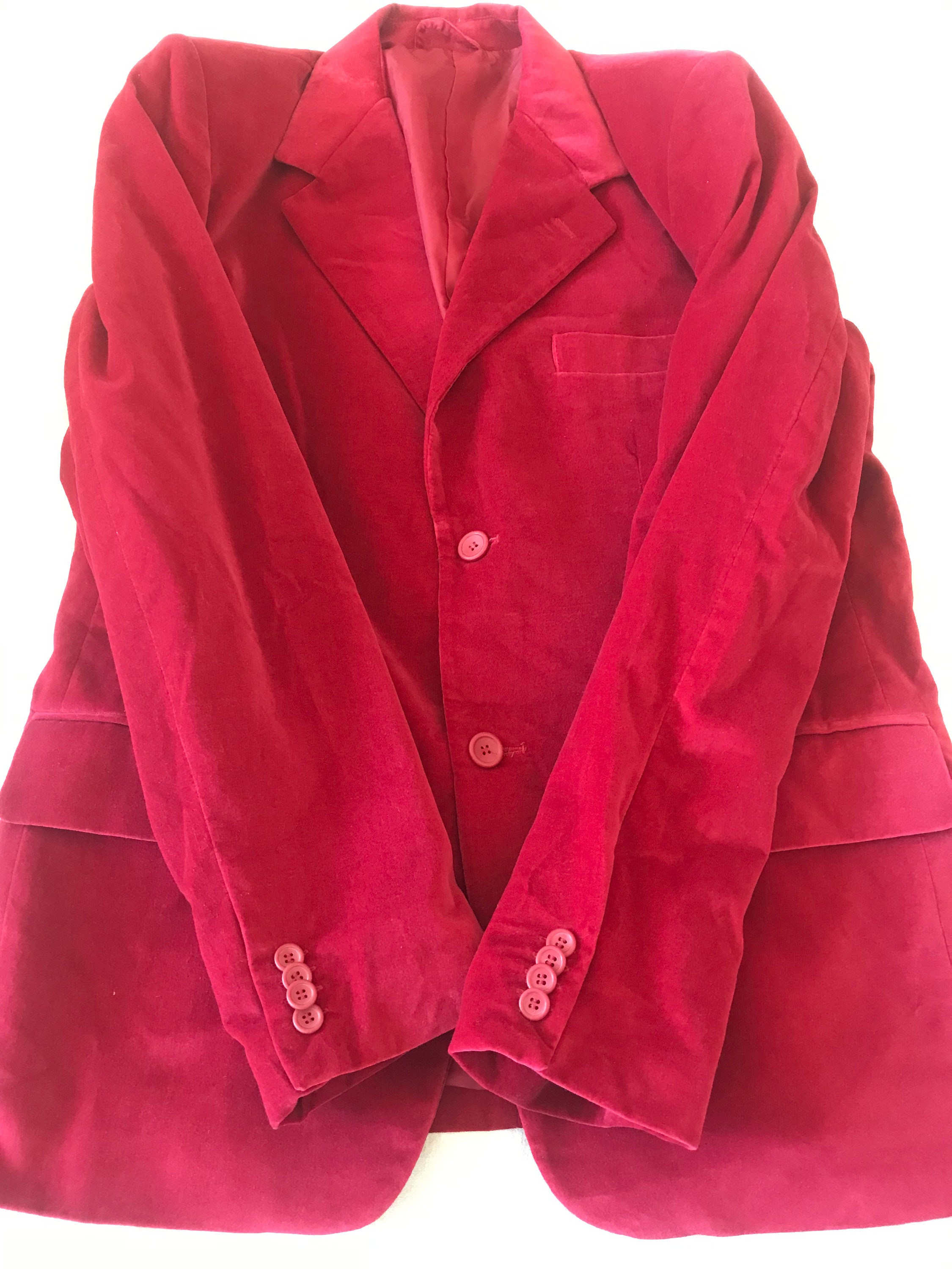 Solid Luxury Wine Red Men's Blazer Velvet Classic Large Size - Etsy