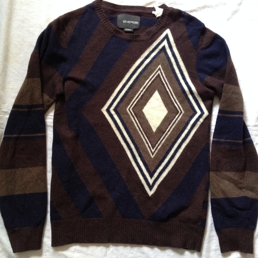 Energie Jeans Vintage Pullover Sweater Wool Blend Brown Small Size - Etsy