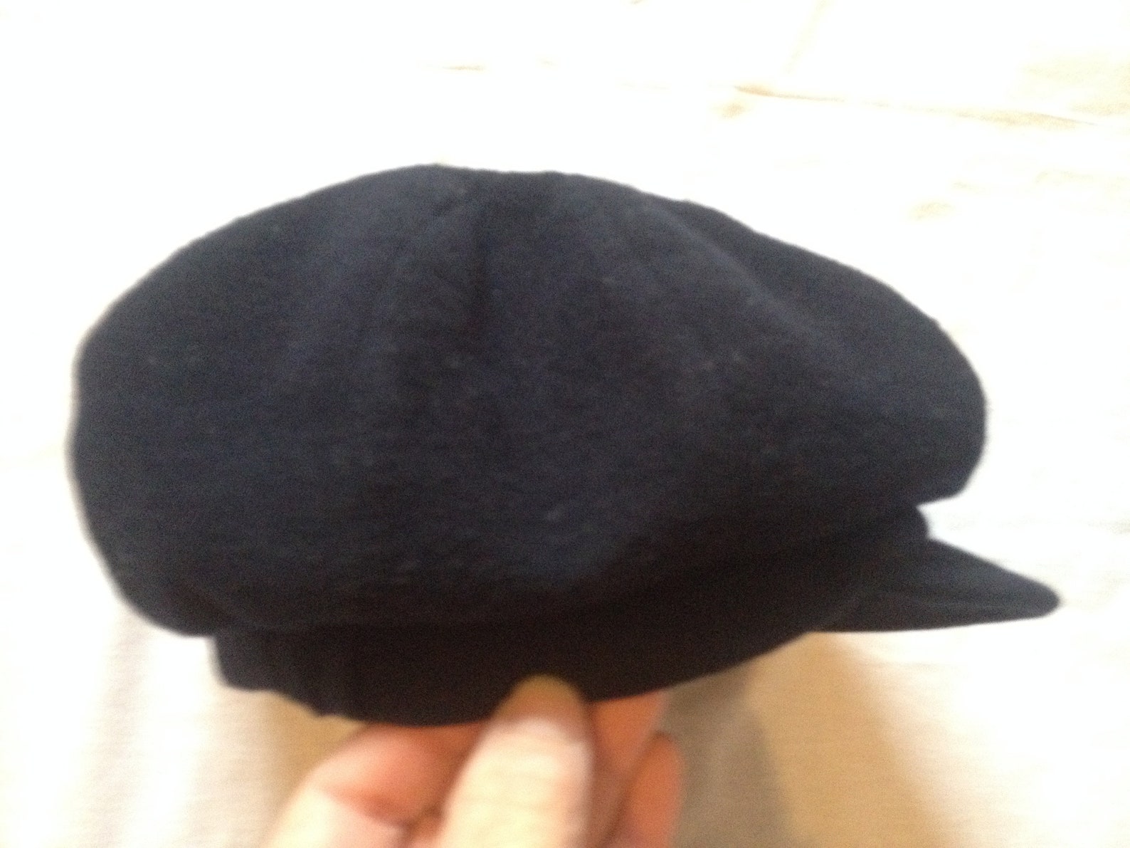 Vintage Wool Blend Baker's Hat Navy Blue One Size Best Fits Medium Size ...