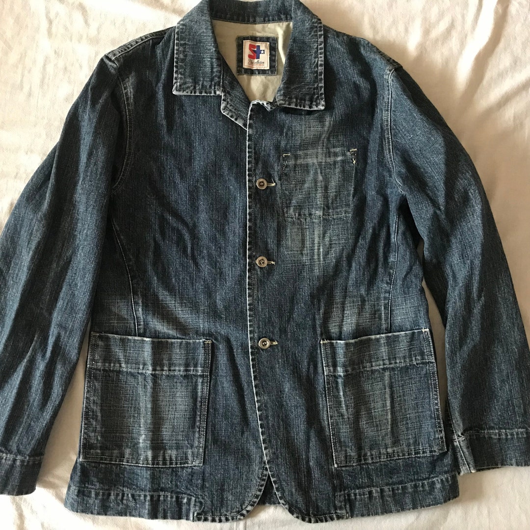 Shaft Plus Italian Denim Jacket Blazer Size Medium US - Large EU - 3 ...