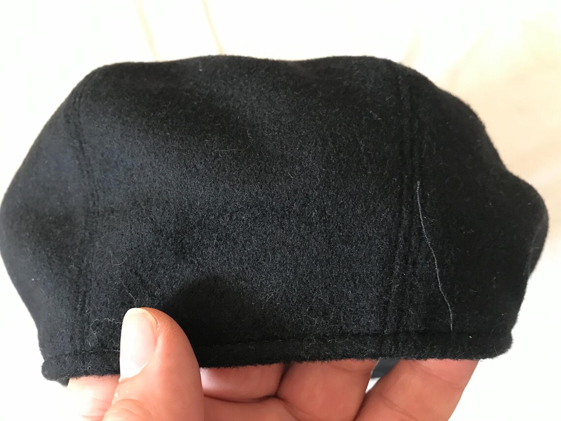 Zenith Made in Italy Newsboy Gatsby European Hat Black Pure Wool Large ...